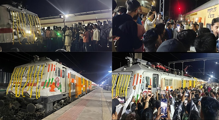 સાંસદ પૂનમબેન માડમ દ્વારા ઓખા–તિરુપતિ એક્સપ્રેસને પ્રસ્થાન સંકેત બતાવી ...